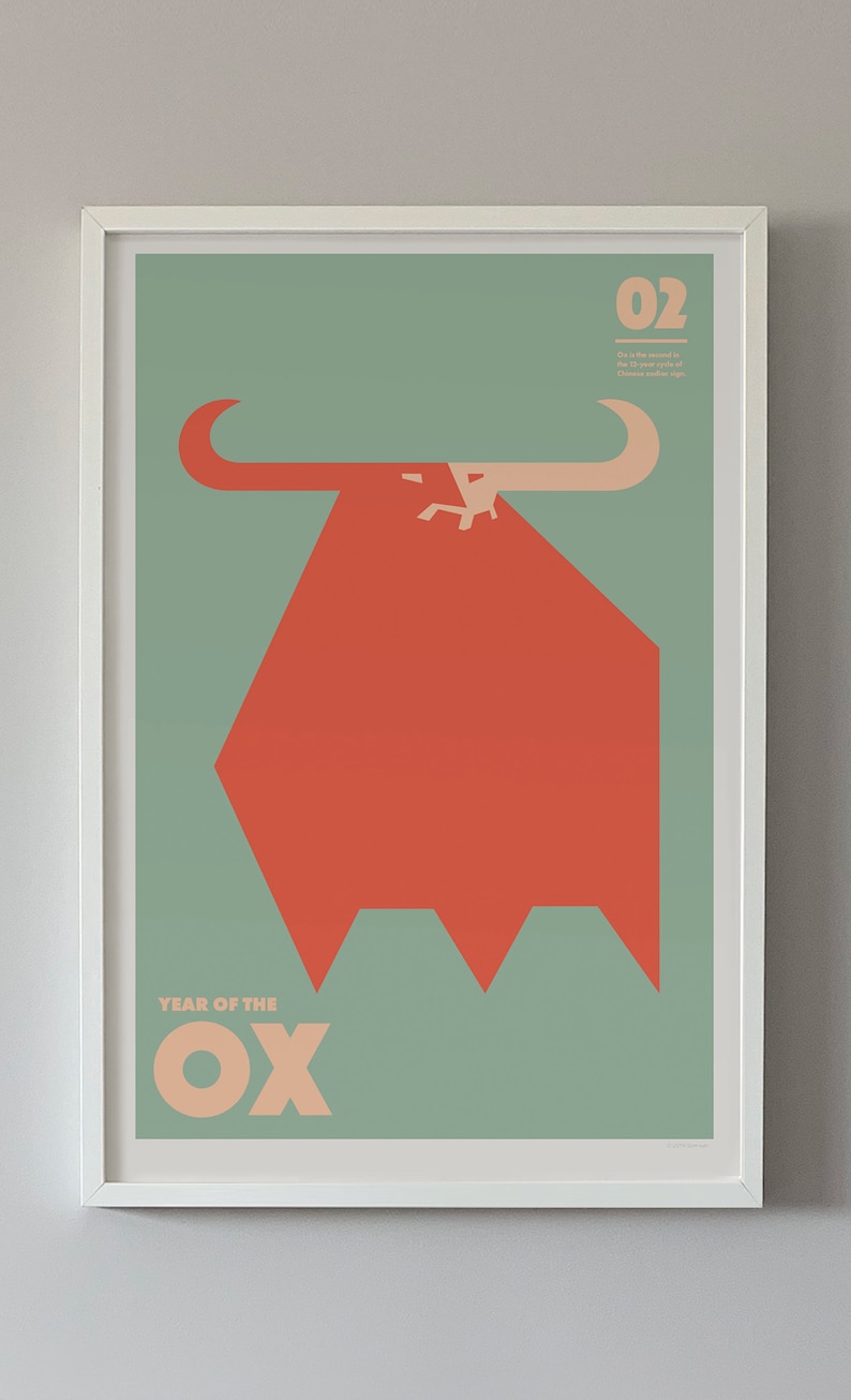 Chinese Zodiac Ox Print - Etsy