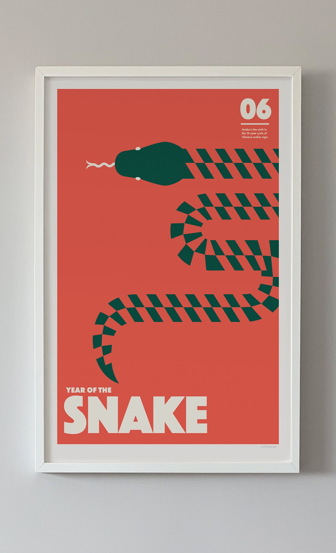 Chinese Zodiac Snake Print - Etsy