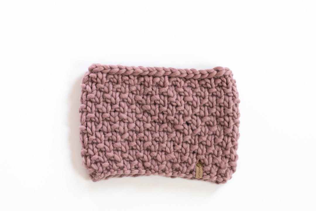Mauve Peruvian Wool Hand Knit Cowl, Chunky Luxury Knit Cowl, Ethically ...