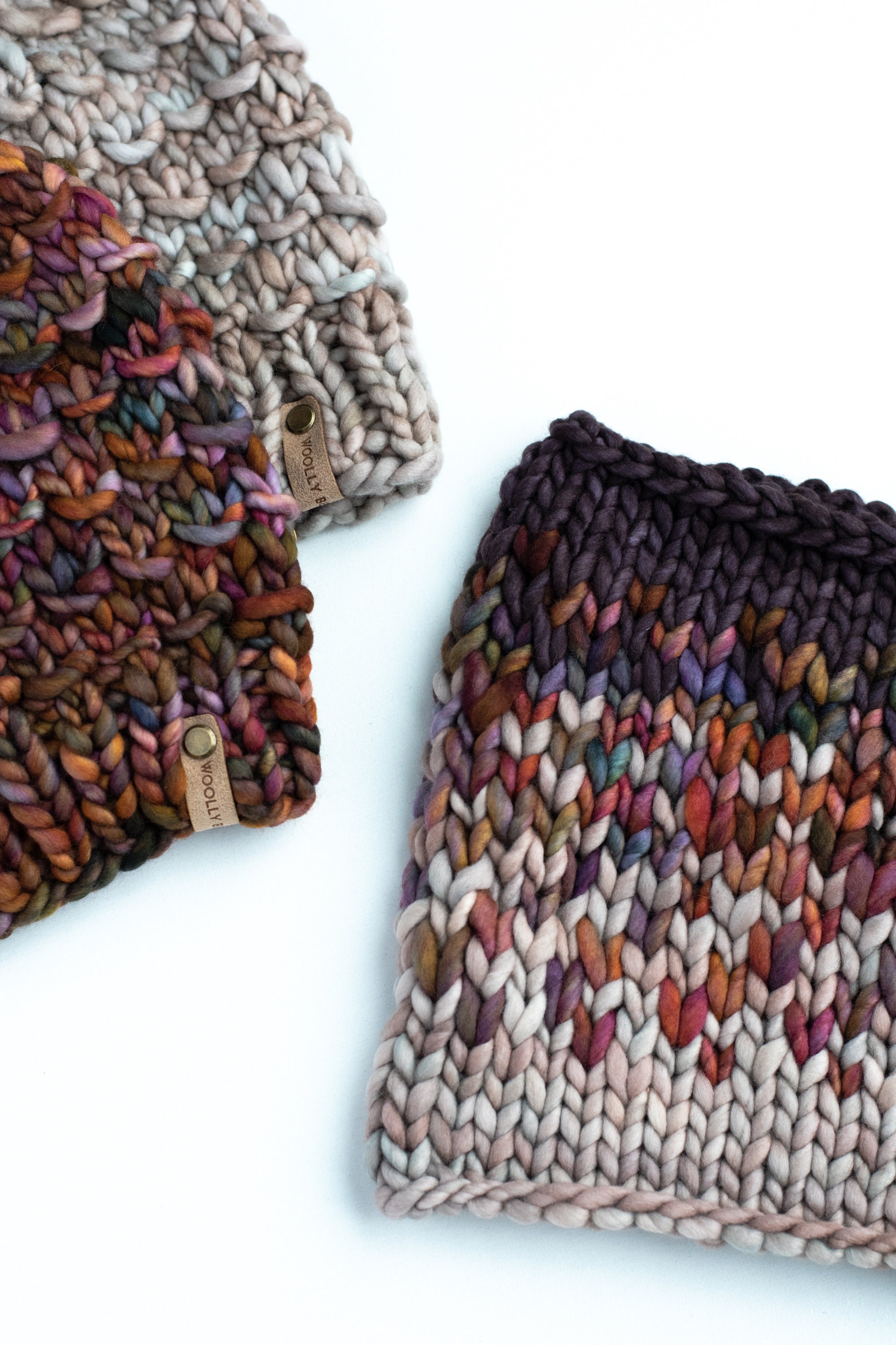 Gray and Multicolor Merino Wool Fair Isle Hand Knit Cowl, Luxury Chunky ...