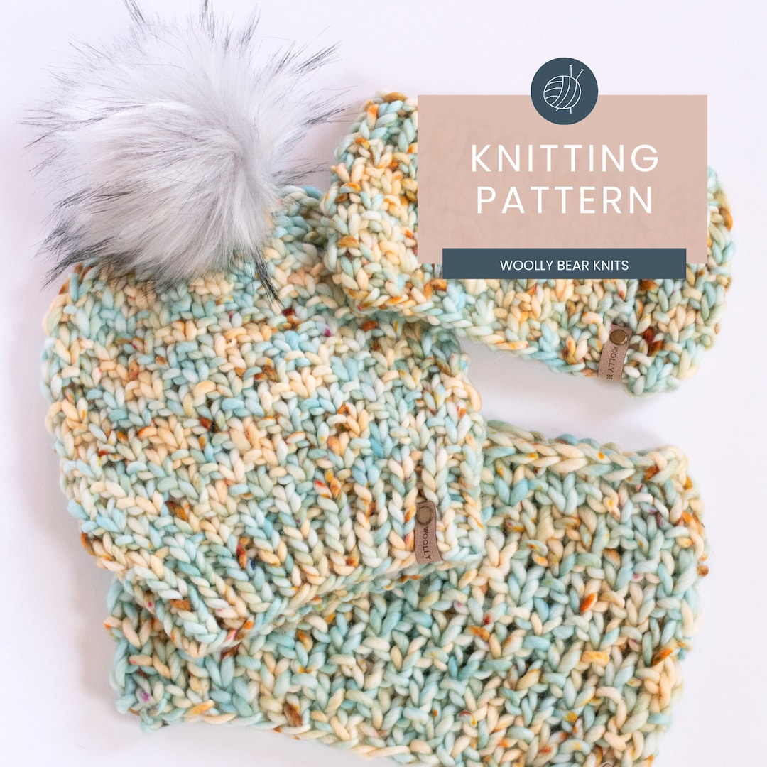 KNITTING PATTERN: Sandbar Pattern Set; Hat, Cowl, and Headband Knitting ...
