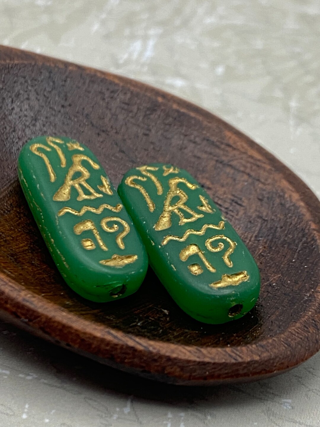 Large Rectangle Beads - Ancient Egyptian Greek Design | 25x10mm | Pack ...