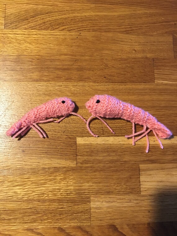 Knitted Prawns Big Prawn & Little Prawn From the Cornish | Etsy