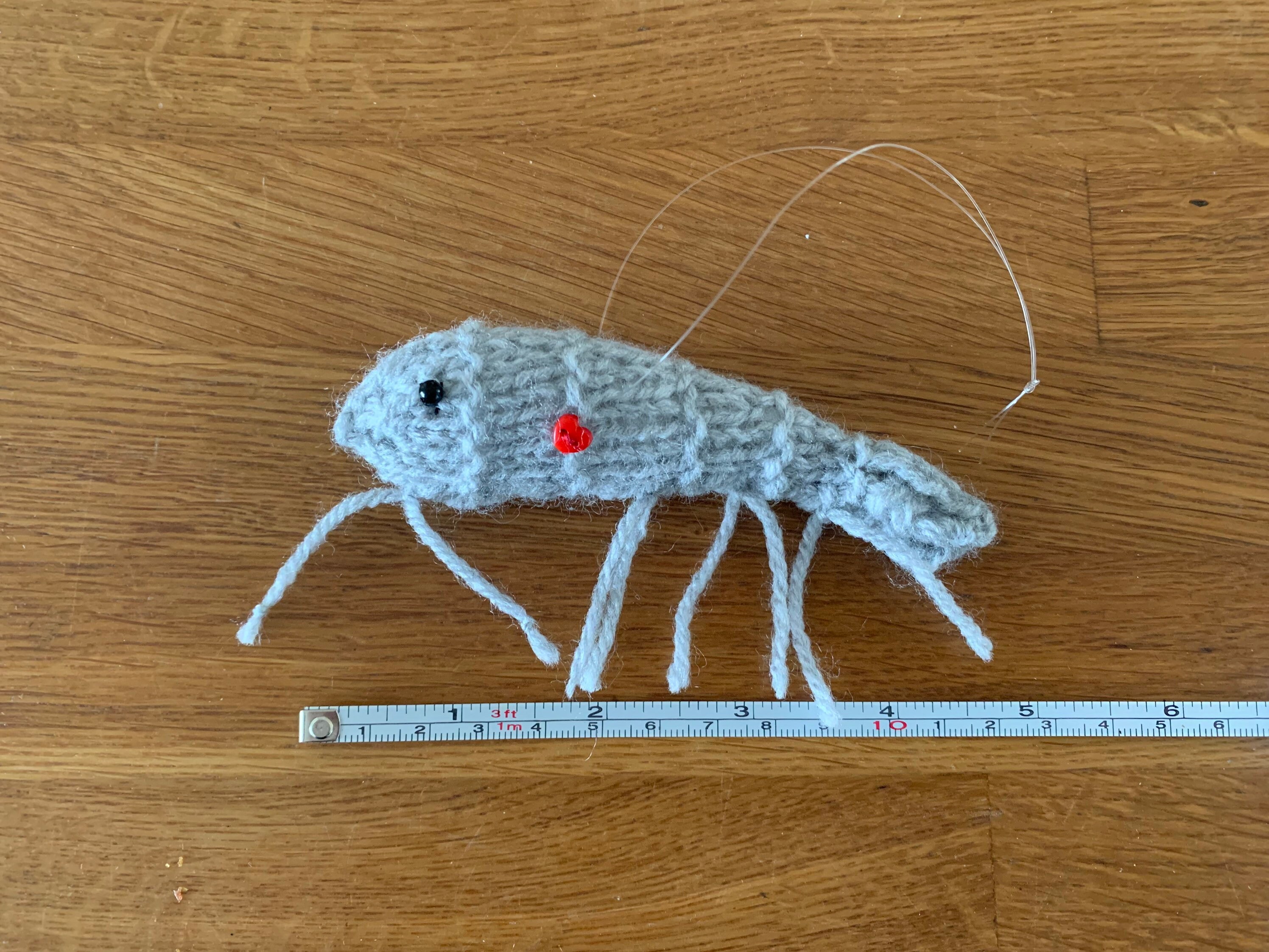 Cornish Knitted Prawn With a Heart - Etsy