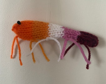 Cornish Knitted Pink Prawn Bride - Etsy