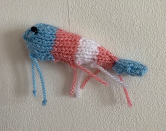 Cornish Knitted Prawn With a Heart - Etsy