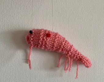 Cornish Knitted Prawn With a Heart | Etsy