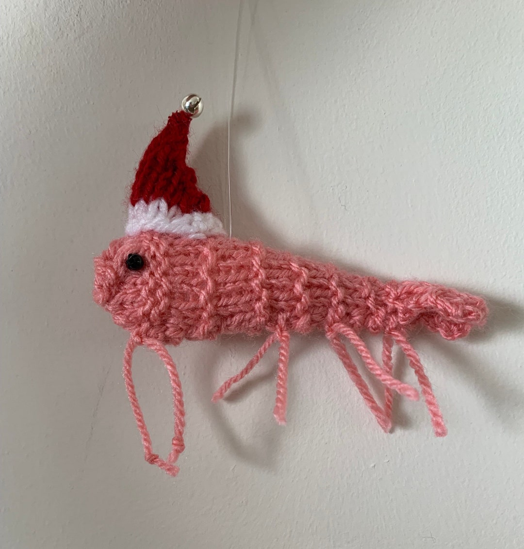 The Cornish Knitted Pink Prawn Shrimp Christmas Tree Decoration - Etsy