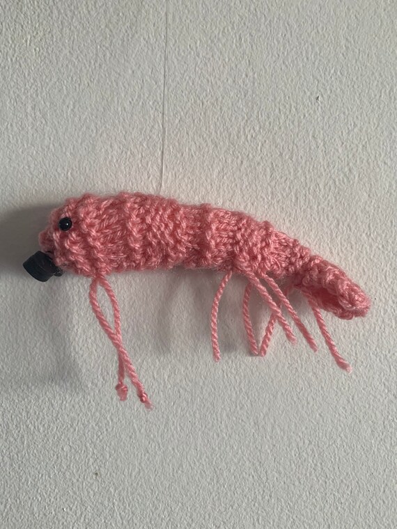 Cornish Knitted Prawn With Moustache | Etsy UK
