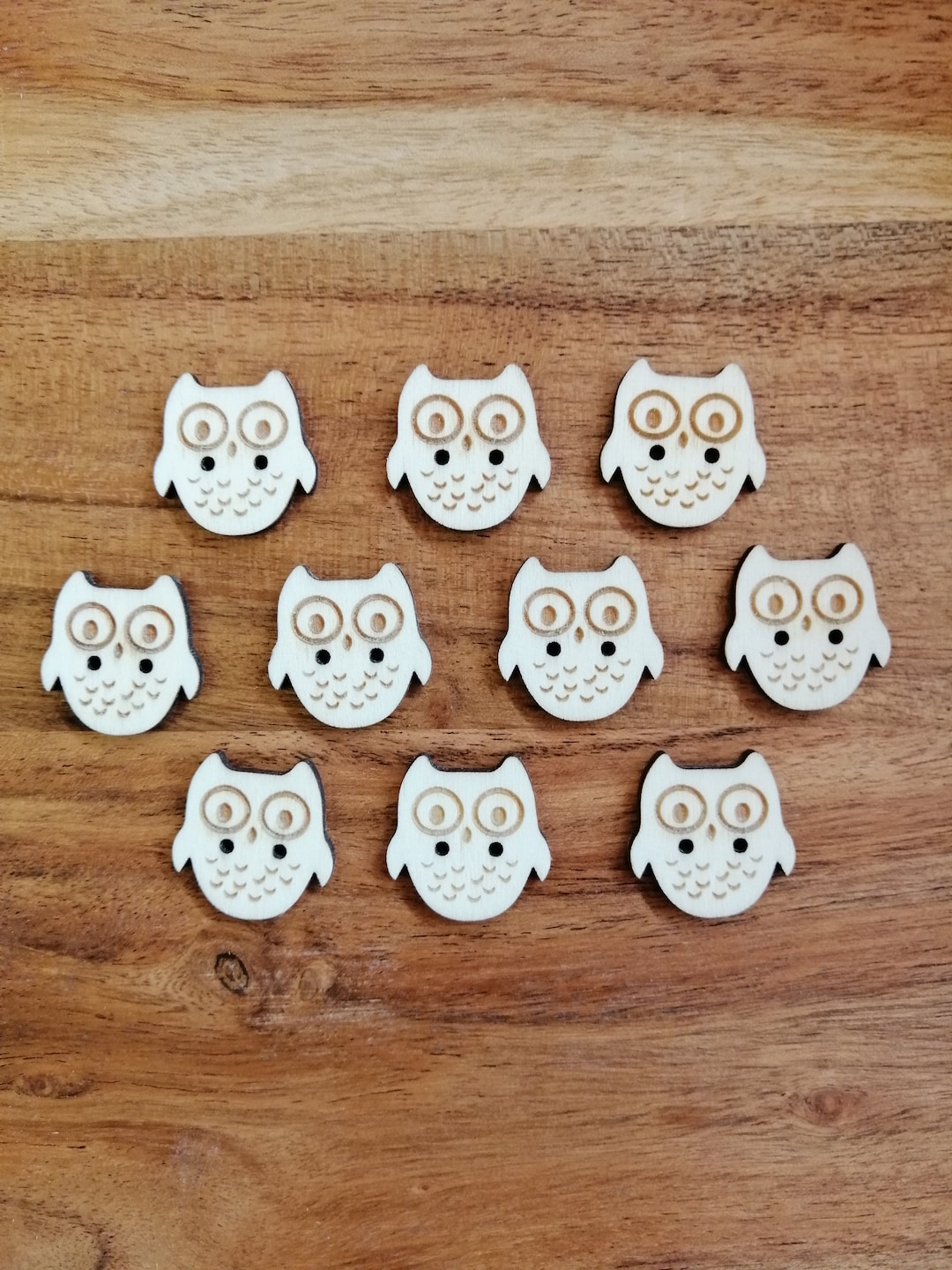 Wooden Owl Buttons Packs of 5 or 10 Decorative Fun Buttons - Etsy