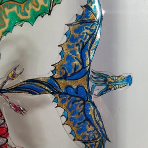 Compass Rose of Dragons Hand Painted Stained Glass Decal/art - Etsy