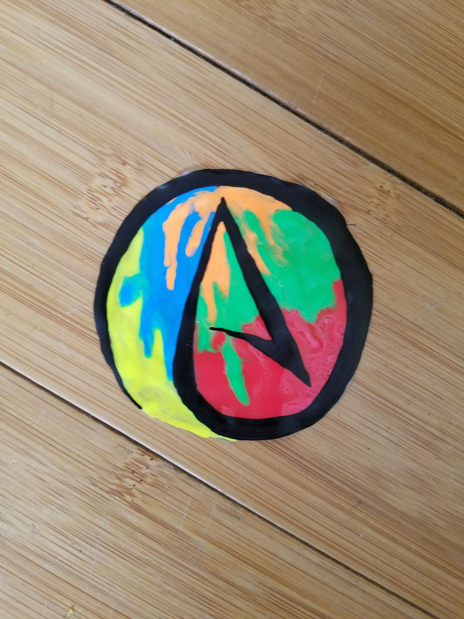 Atheist Symbol Sticker/window Art Black on Rainbow | Etsy