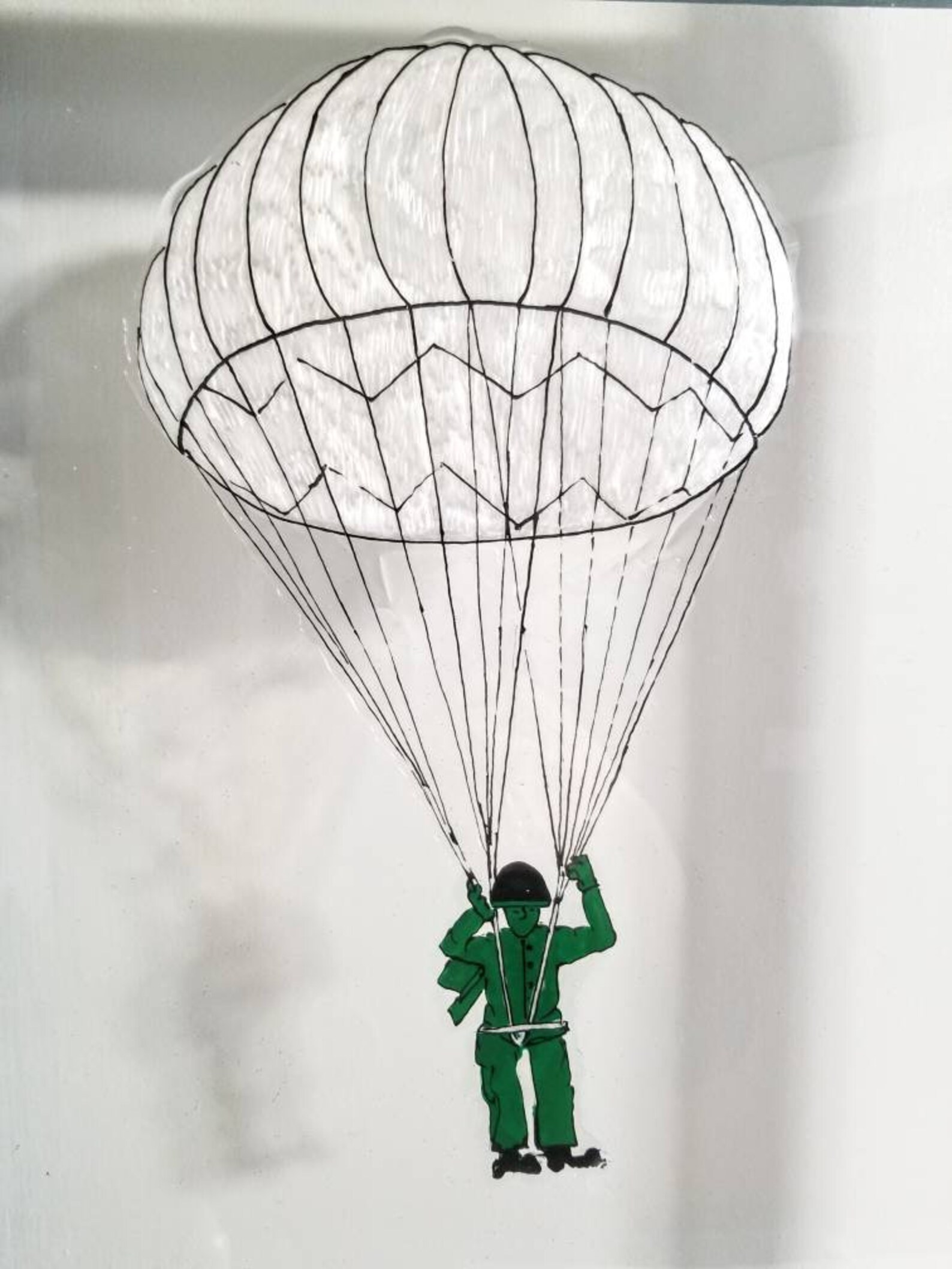 Green Plastic Army Guy Paratrooper . Hand Painted Stained | Etsy