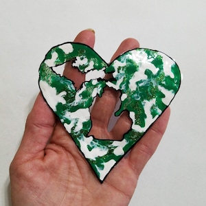 Green and White MSU Heart With Michigan Outline Window Art - Etsy