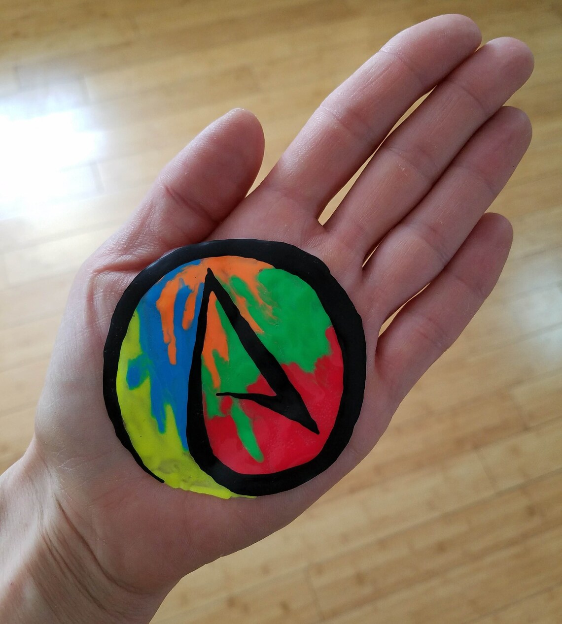 Atheist Symbol Sticker/window Art Black on Rainbow | Etsy