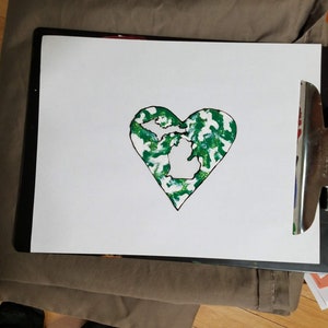 Green and White MSU Heart With Michigan Outline Window Art - Etsy
