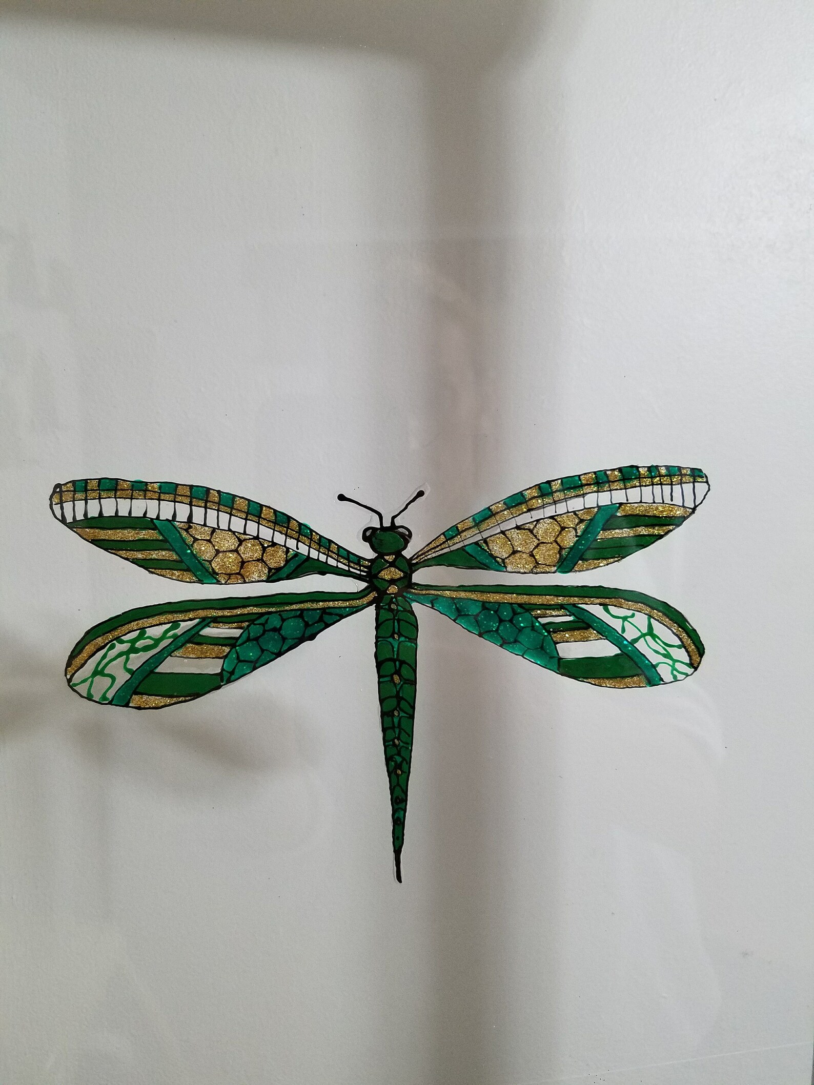 Emerald Green Sparkle Giant Dragonfly 8 inch wingspan. hand | Etsy