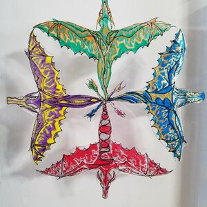 Compass Rose of Dragons Hand Painted Stained Glass Decal/art - Etsy