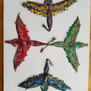 Compass Rose of Dragons Hand Painted Stained Glass Decal/art - Etsy