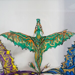 Compass Rose of Dragons Hand Painted Stained Glass Decal/art - Etsy