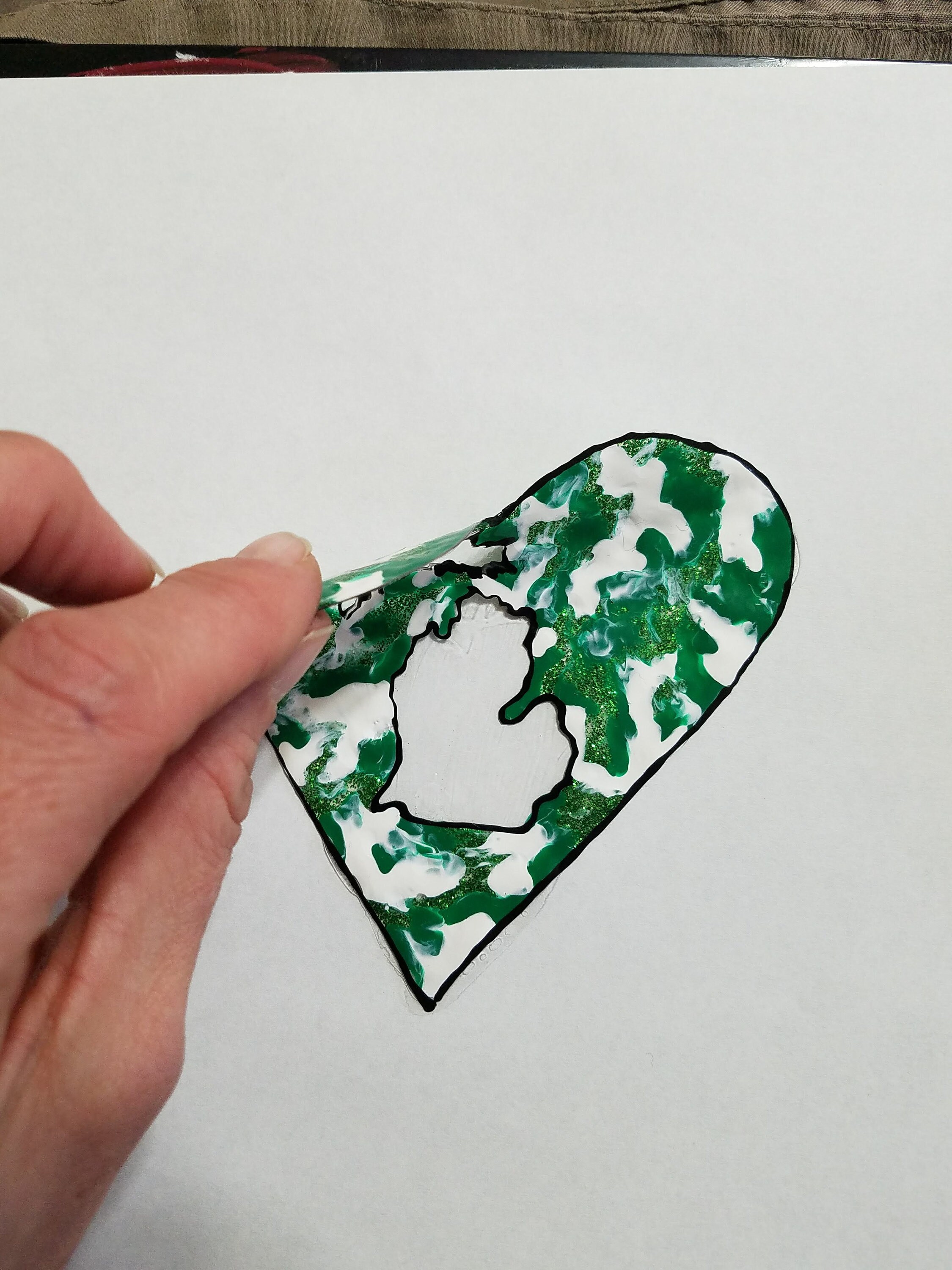 Green and White MSU Heart With Michigan Outline Window Art - Etsy