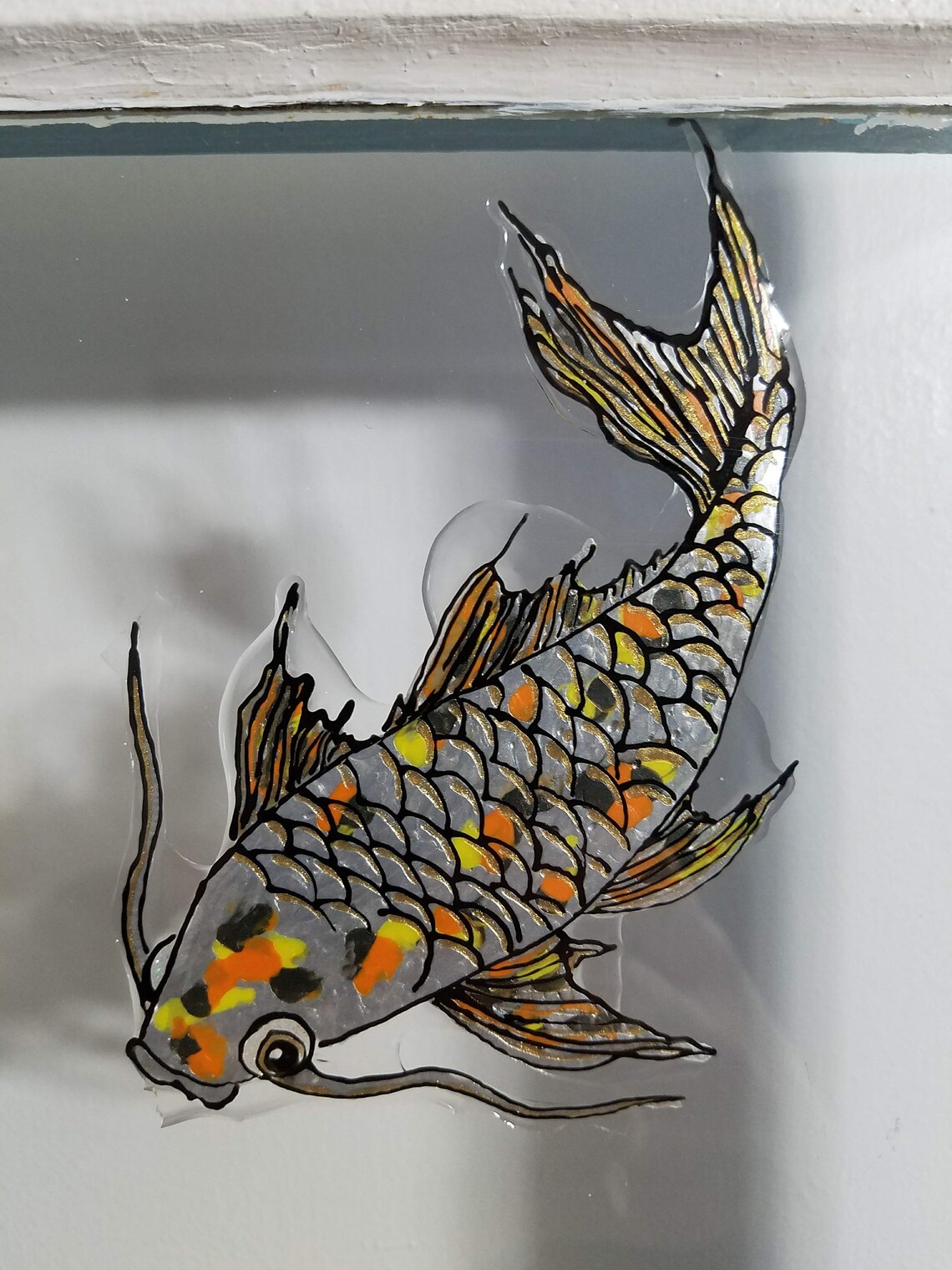 Swimming Koi fish Set of 4 mini Koi hand painted stained | Etsy