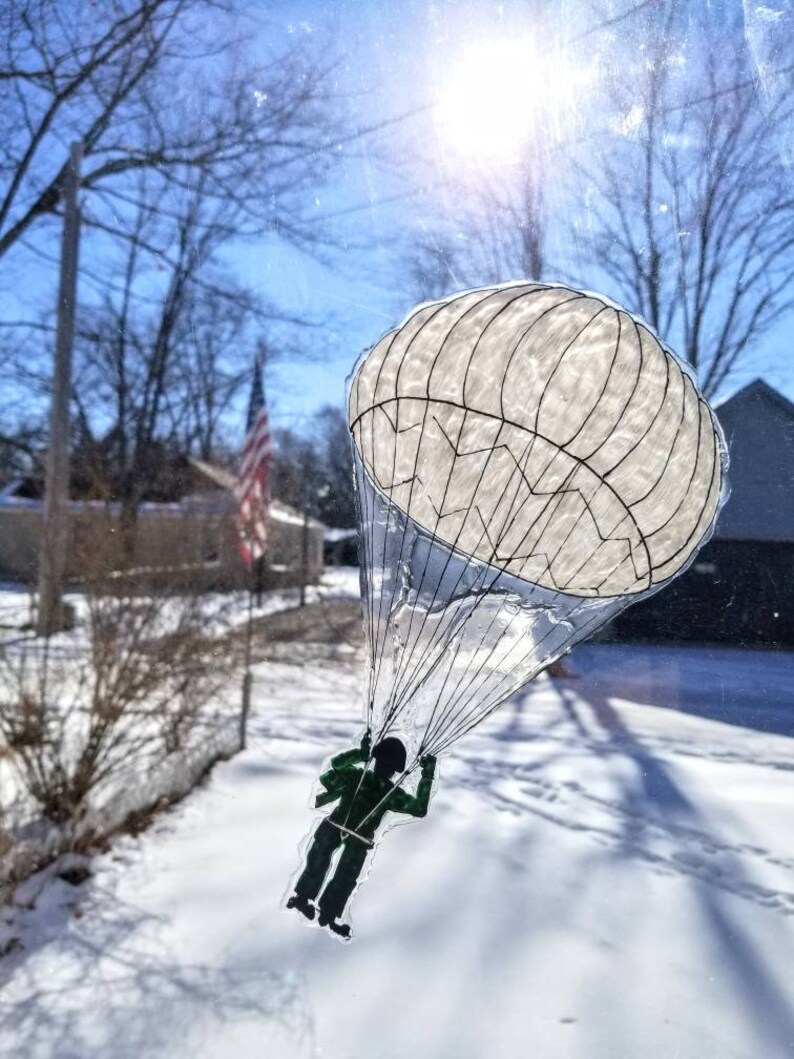 Green Plastic Army Guy Paratrooper . Hand Painted Stained | Etsy