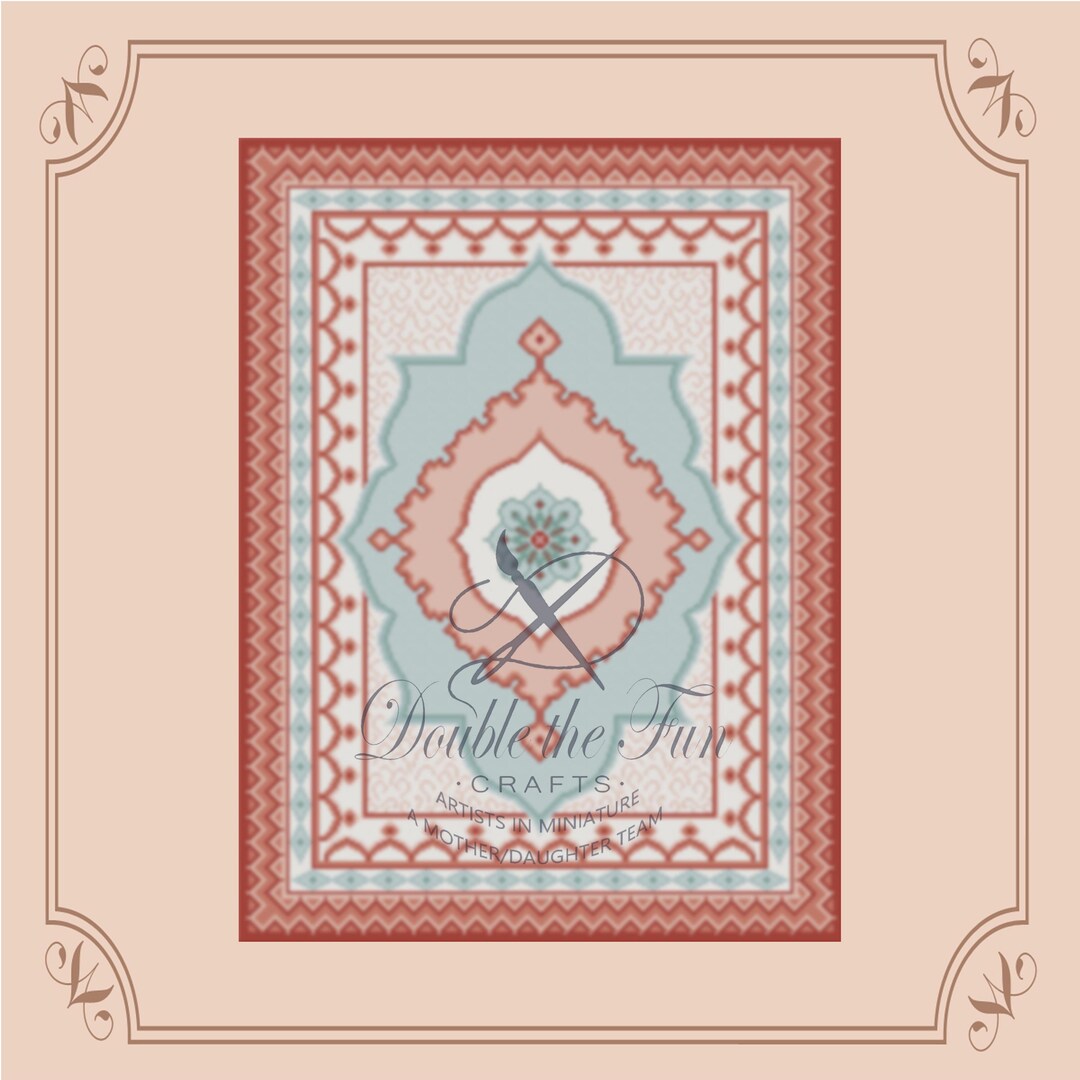 Dollhouse Rug Pattern, Instant Digital Download, Petitpoint. MOIRA Rug ...