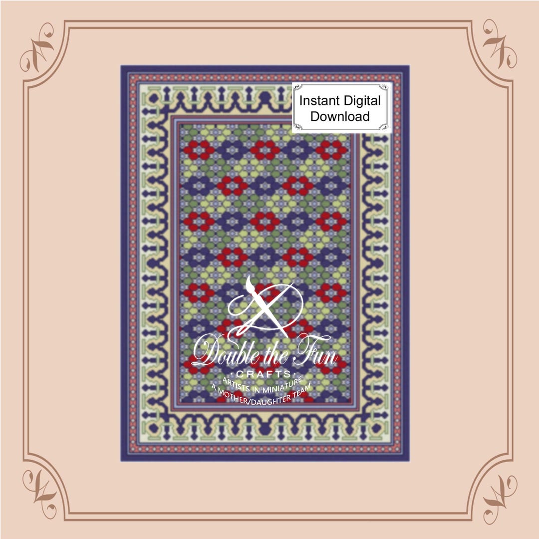 Dollhouse Rug Pattern, Petit Point. URSULA, a 1:12 Scale Design for You ...