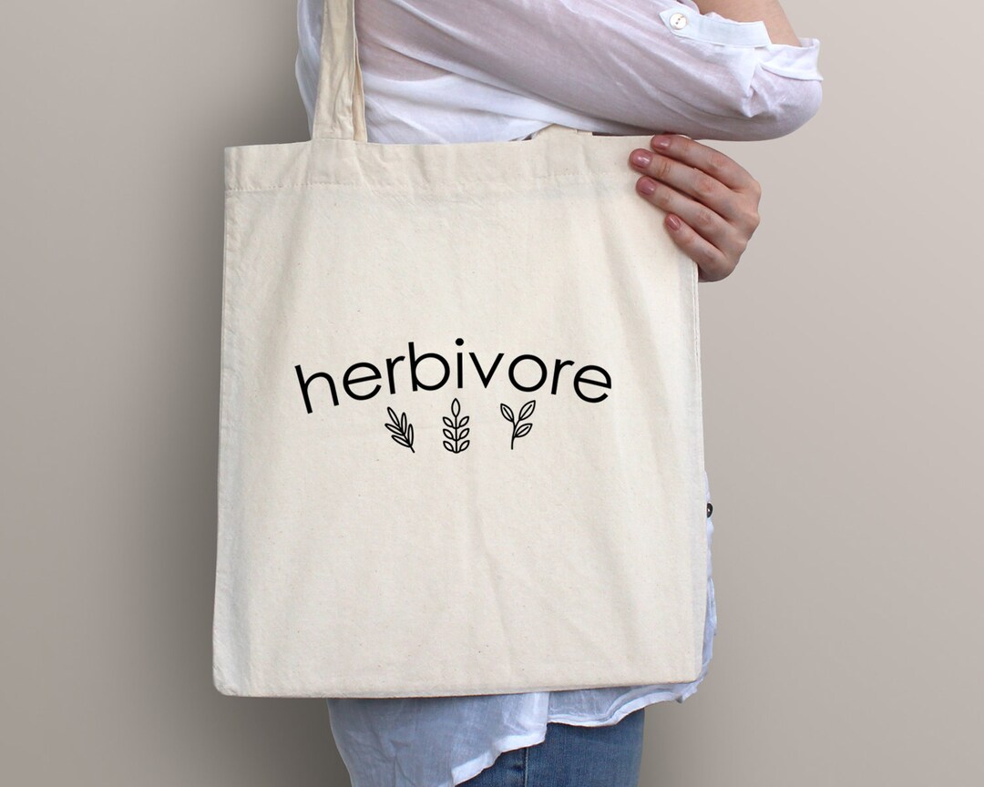 Herbivore Tote Bag Reusable Grocery Bag Powered by Plants - Etsy