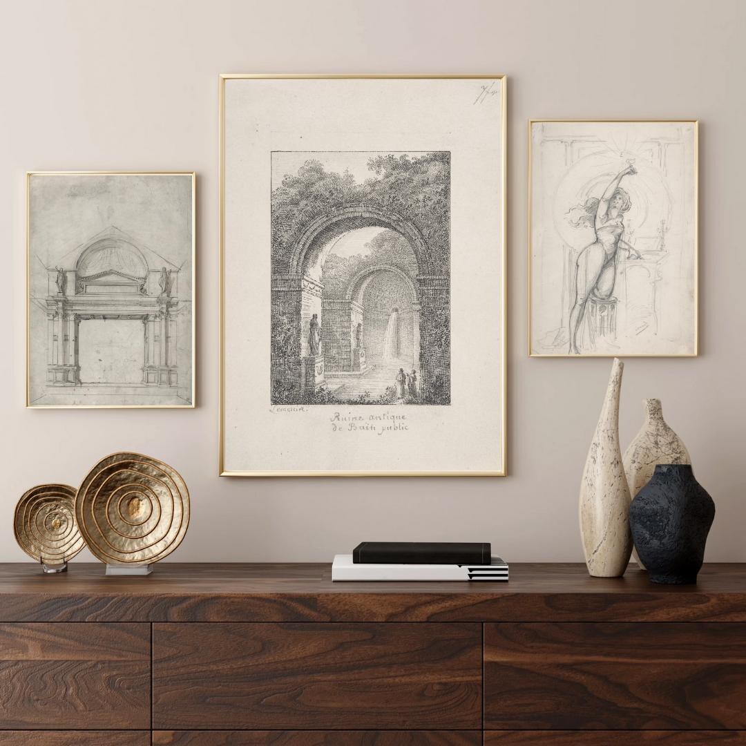 Vintage Architecture Sketch Prints - Etsy