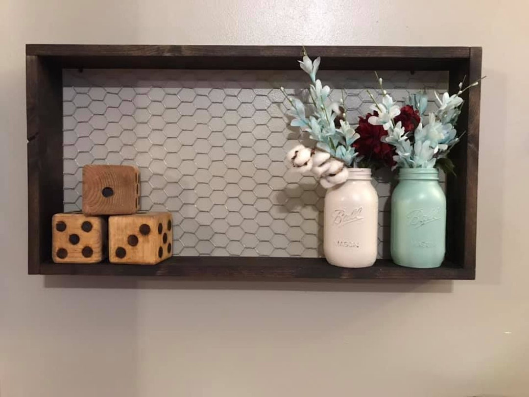 Large Rectangle Chicken Wire Wall Shelf - Etsy