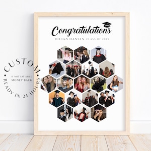 Custom Graduation Picture Collage Template, Printable Modern Graduate ...
