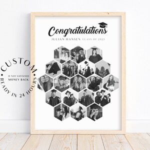 Custom Graduation Picture Collage Template, Printable Modern Graduate ...