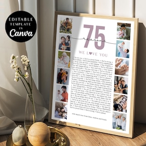75 Reasons We Love You Photo Collage, Birthday Poster Pictures Template ...