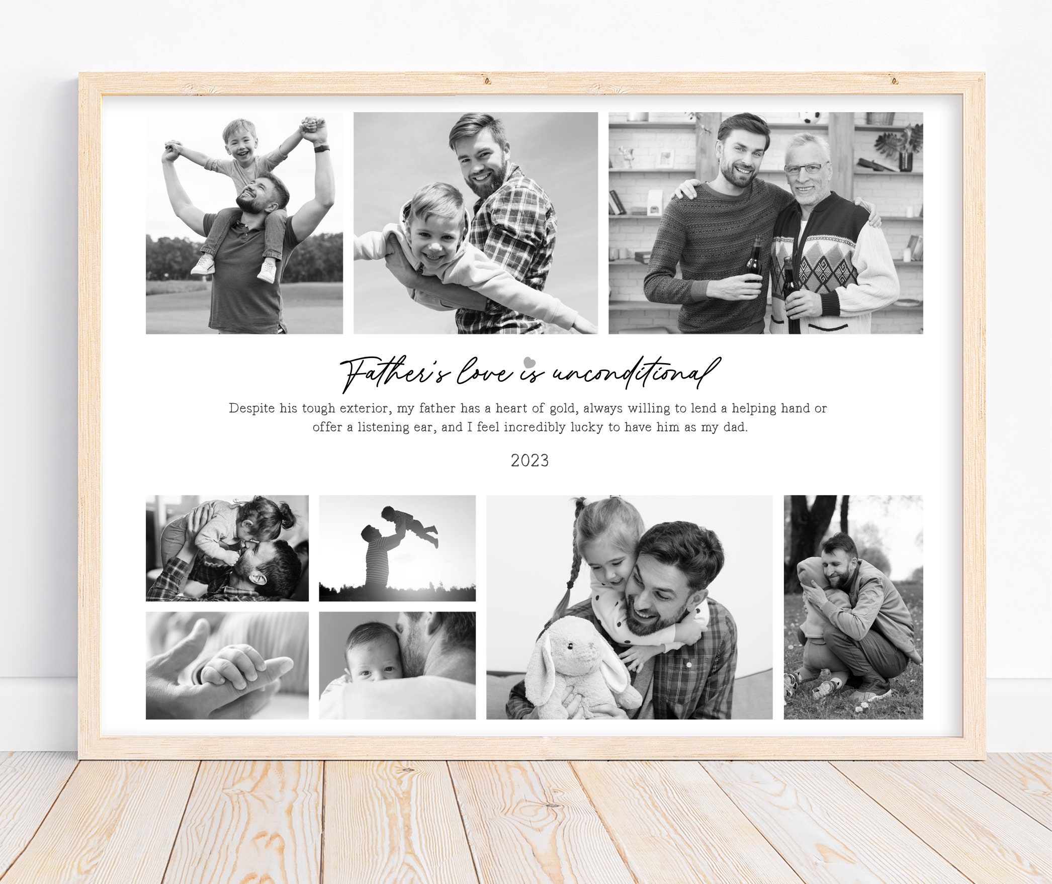 PRINTABLE Daddy Fathers Day Gift Collage, Daddy Photo Collage, Custom ...