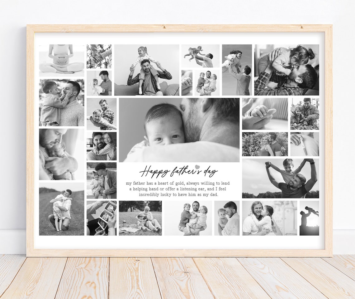 Personalized Photo Collage, Editable Photo Display, Memorial Poster ...