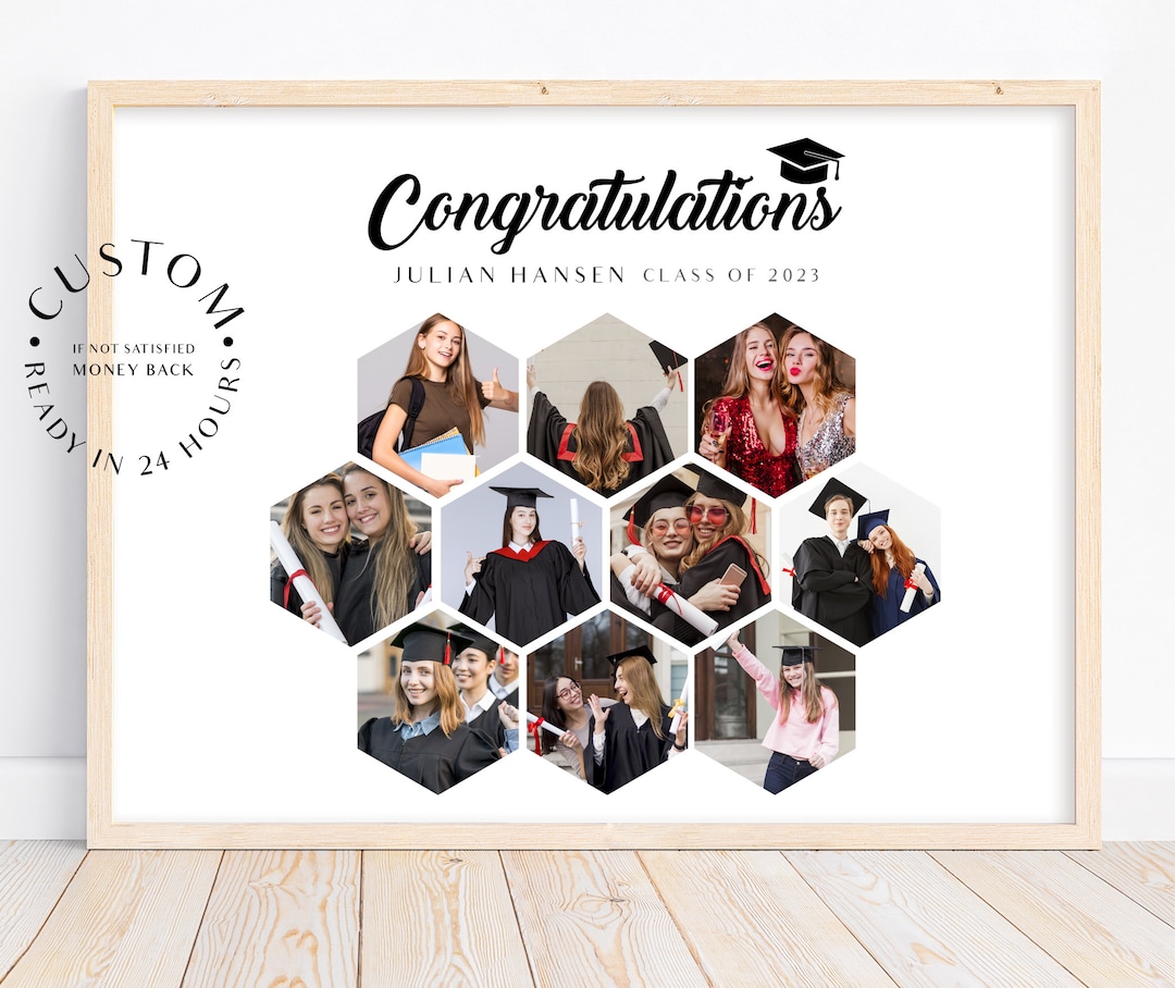 Graduation Class of 2023 Photo Collage Template, Printable Modern ...