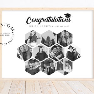 Graduation Class of 2023 Photo Collage Template, Printable Modern ...