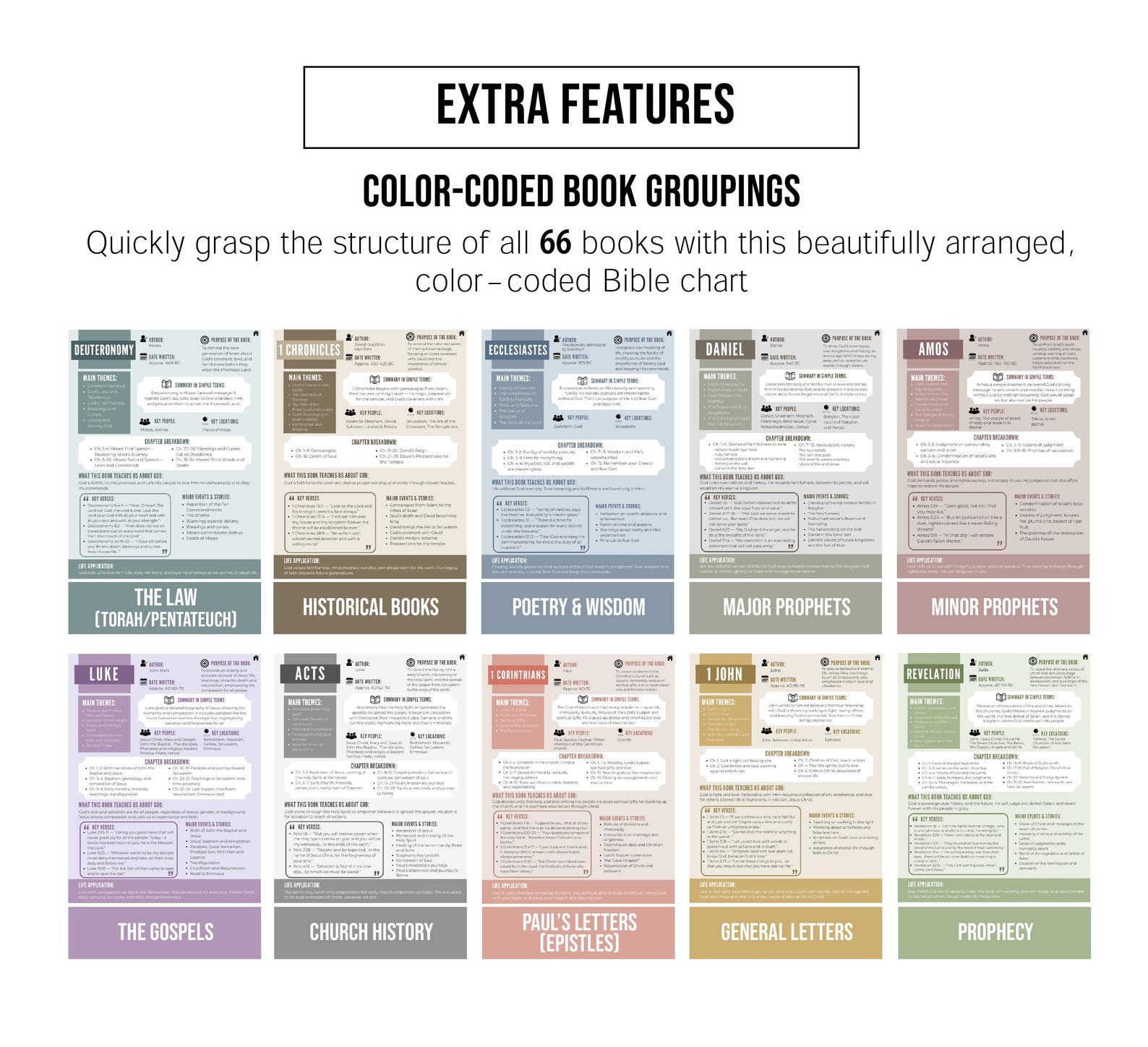 Books of the Bible Study Guides, Bible Book and Reflection 2 Sheet per ...
