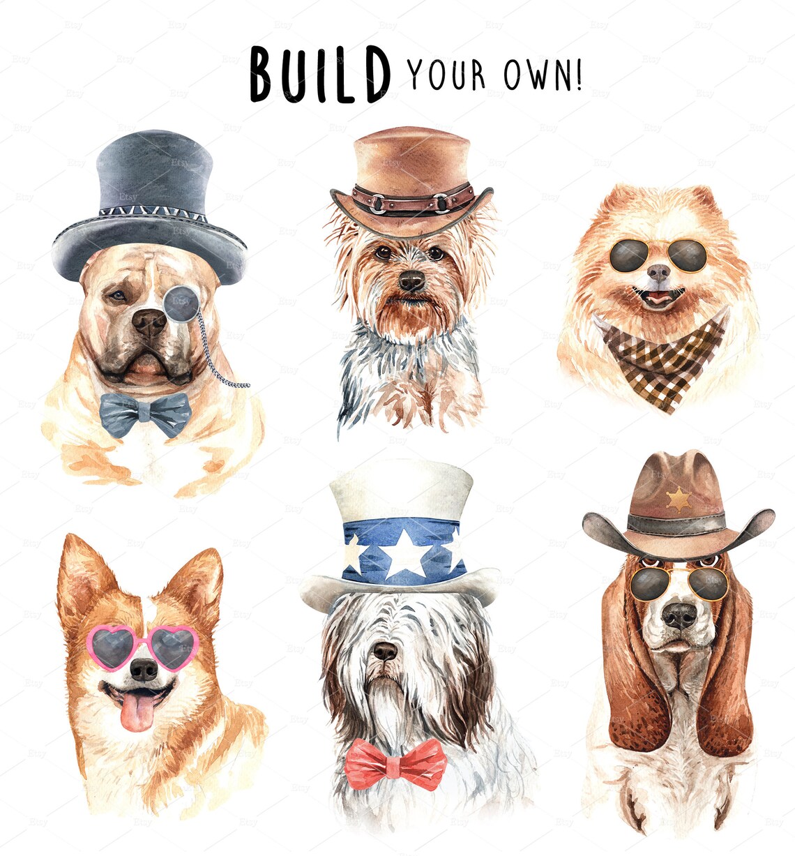 Dog Watercolor Clipart Pet Clip Arts Dog Cliparts Dog Png | Etsy