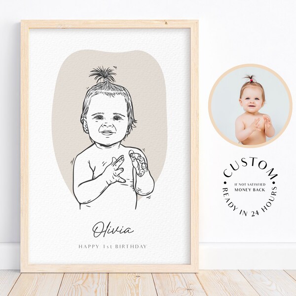Baby Line Drawing - Etsy