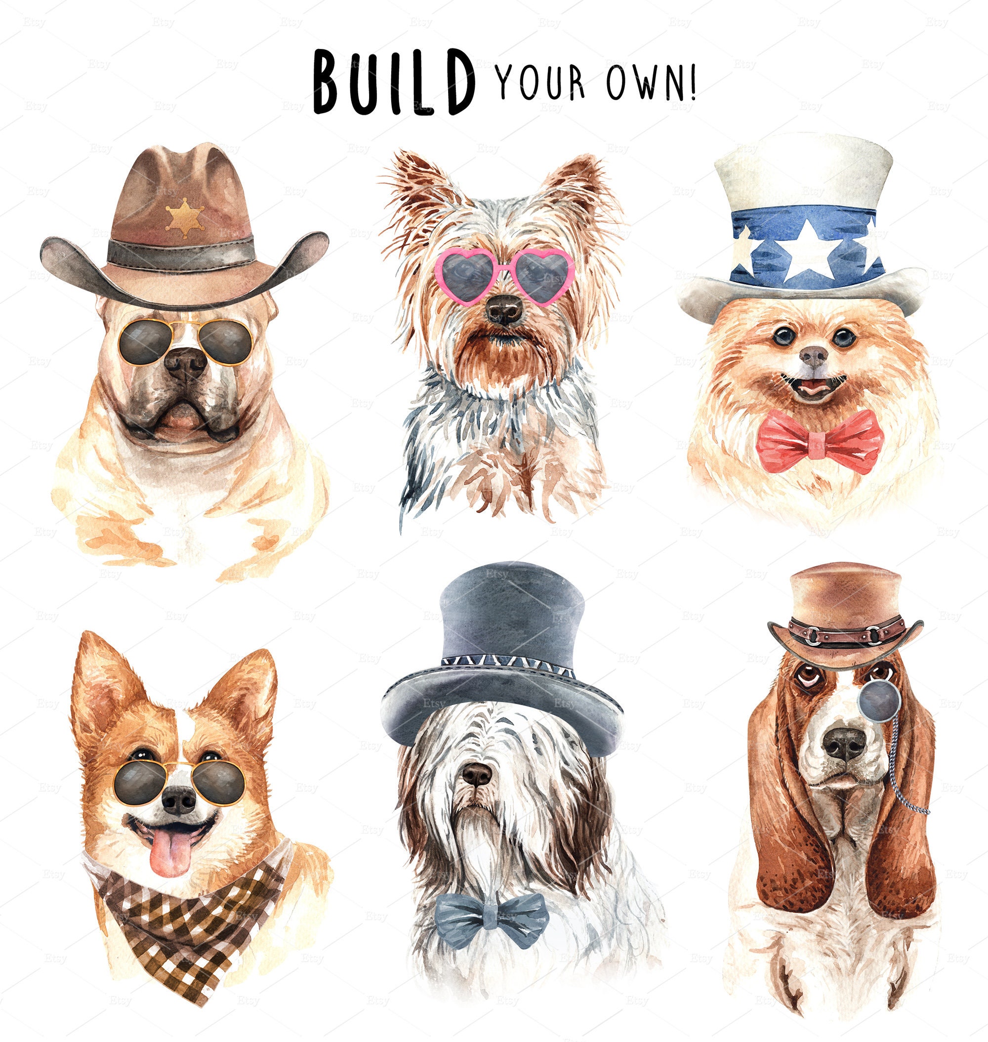 Dog Watercolor Clipart Pet Clip Arts Dog Cliparts Dog Png - Etsy