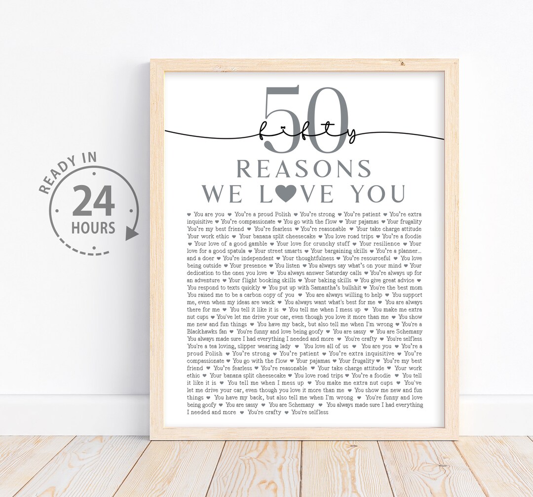 50 Year Anniversary We Love You, 50th Gift for Dad, Gift for Mom ...