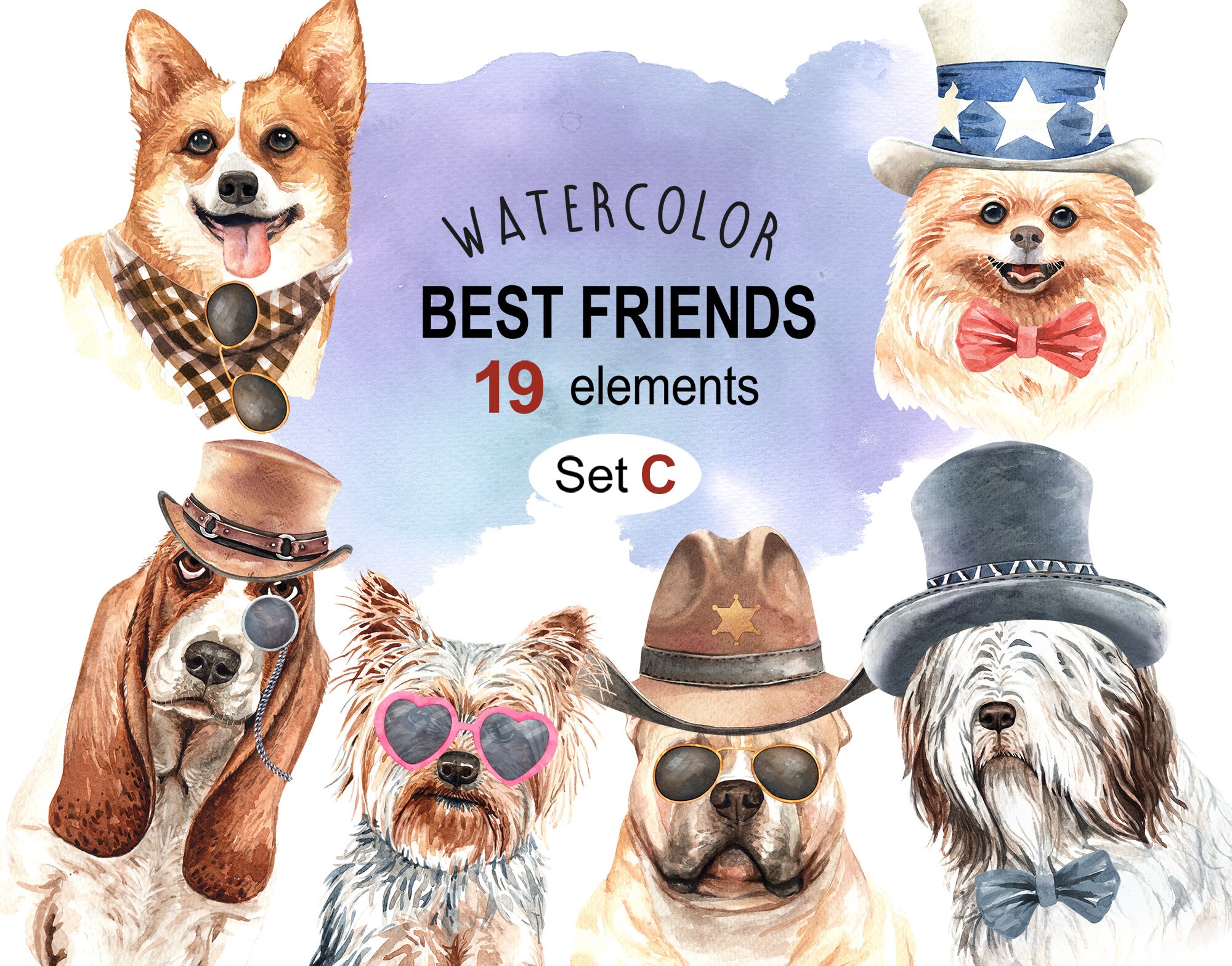 Dog Watercolor Clipart Pet Clip Arts Dog Cliparts Dog Png - Etsy
