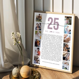 25 Reasons We Love You, Poster Picture Template 25th Birthday Gift for ...