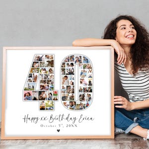 40th Birthday Photo Collage Template, Personalized Gift for Husband ...