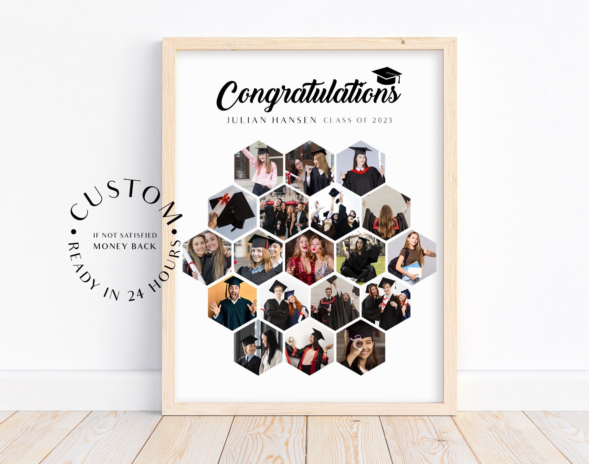 Custom Graduation Picture Collage Template, Printable Modern Graduate ...