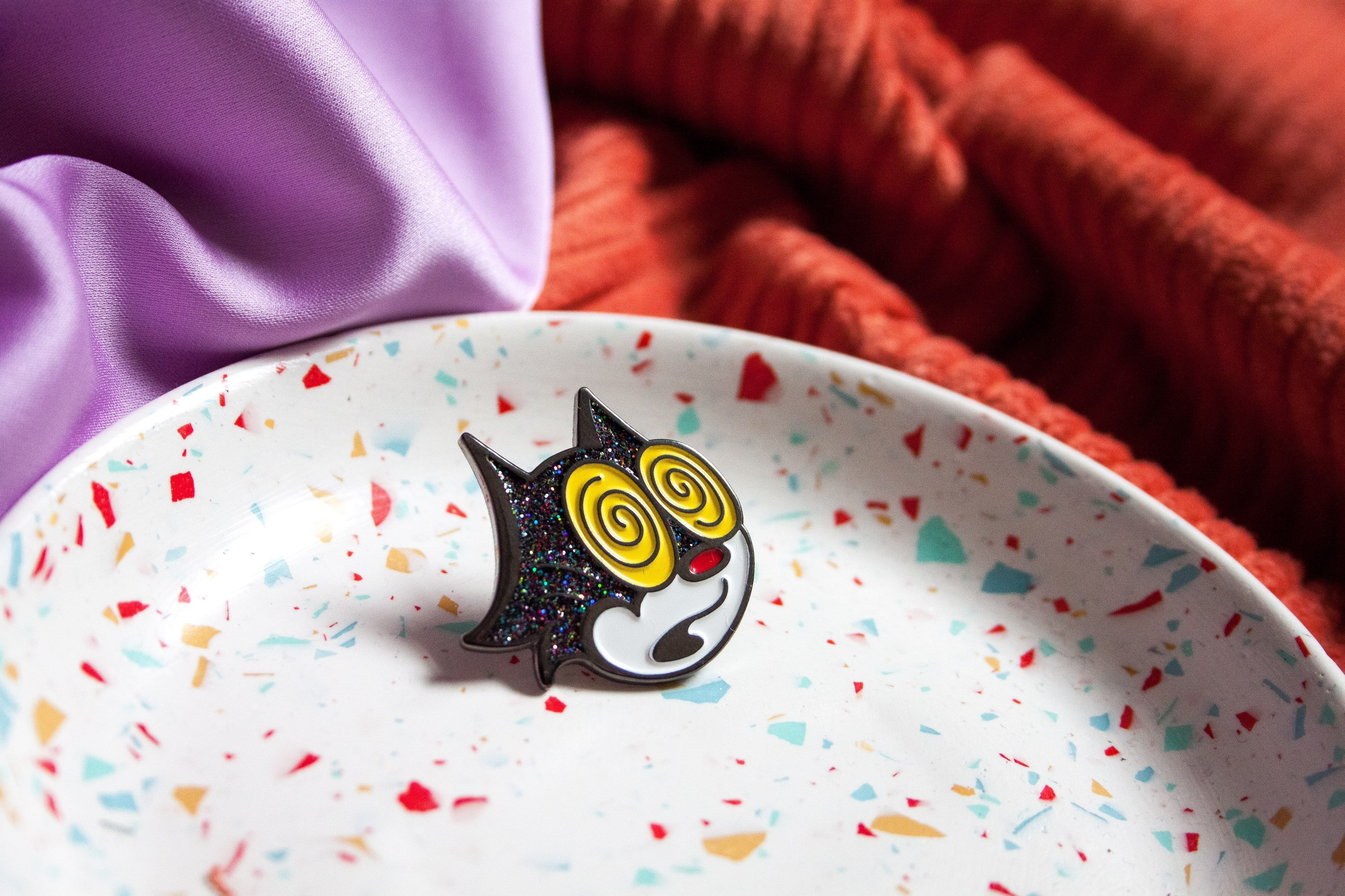 Felix the Cat Black Nickel and Glitter Soft Enamel Lapel Pin - Etsy