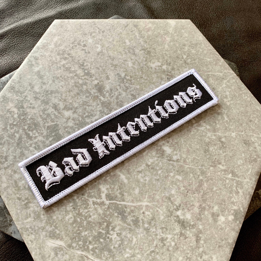 Bad Intentions Embroidered Iron on Patch in Black & White - Etsy